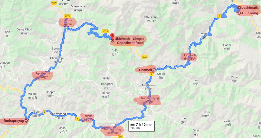 Auli Joshimath To Chopta - How To Reach Chopta From Auli Joshimath By ...